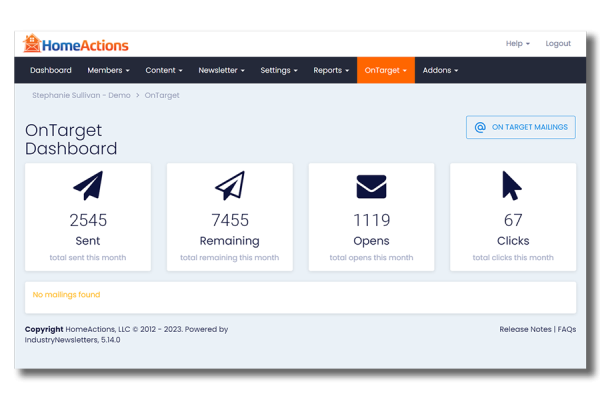 OnTarget Email Blasts - HomeActions™